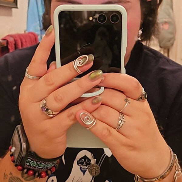 Fingertip Ring | Wire Wrap Swirl Ring | Bronze Color Jewelry | Reusable ...