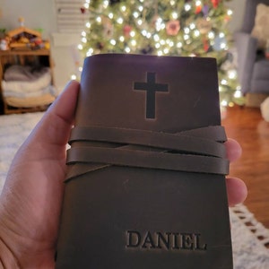 Personalized Prayer Journal, Christian Gift for Men, Wrap Leather ...