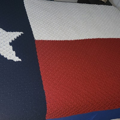 Texas Flag Afghan C2C Crochet Pattern, Written Row Counts, C2C Graphs ...
