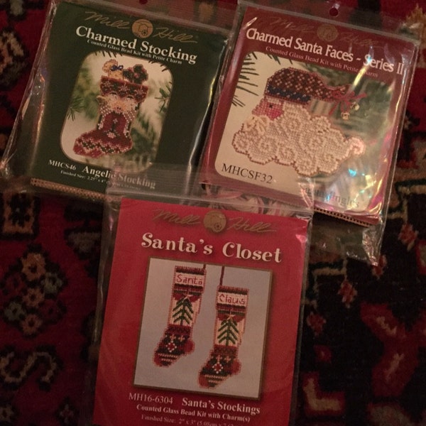 Santa Jingles Kit *SALE and FREE Shipping* Mill Hill Charmed Santa Face ...