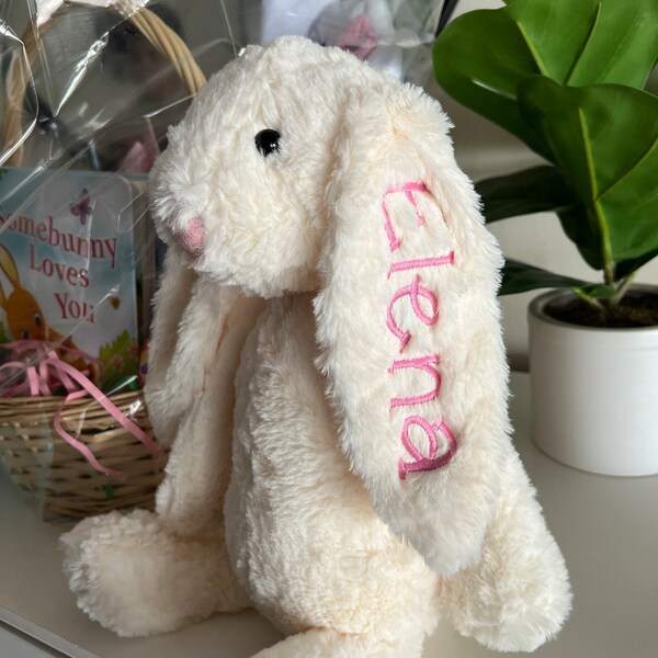 Personalized Embroidered Bunny, Stuffed Easter Bunny With Name ...