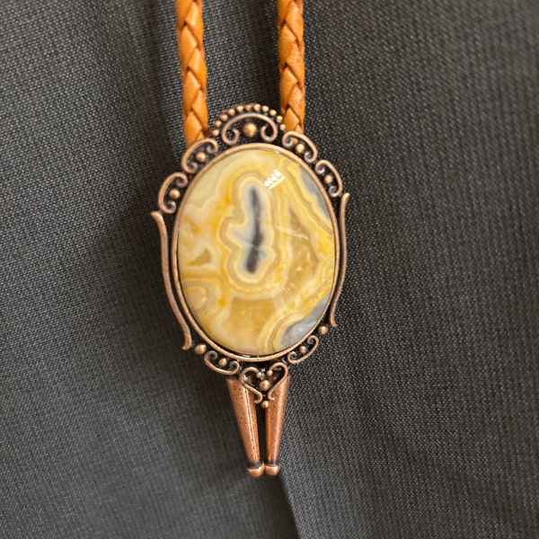 Abalone Bolo Tie Wedding Bolo Tie Custom Bolo Tie Silver, Copper or Gold With Leather or Vegan ...