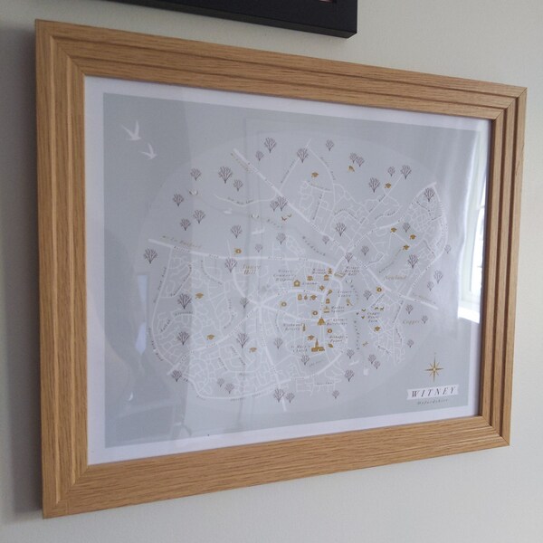 Swindon Old Town Map Print. Unframed. Illustrated Map of Old Town ...