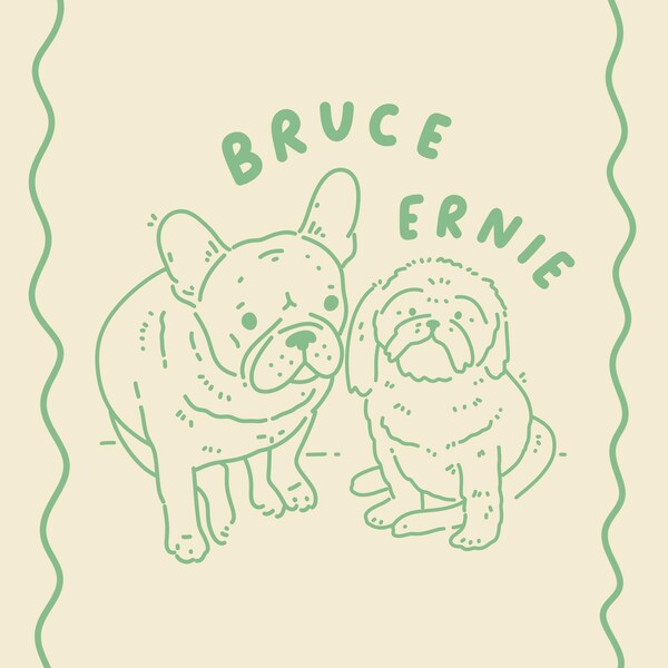 Custom Dog Portrait Custom Badly Drawn Pet Art Personalized Badly Drawn ...