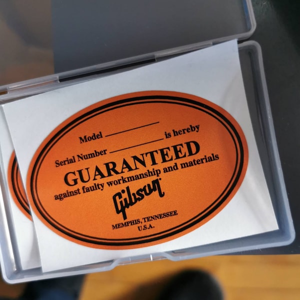 Gibson Orange Memphis Guitar Label Stickers Grohl DG335 ES335 ES345 ...