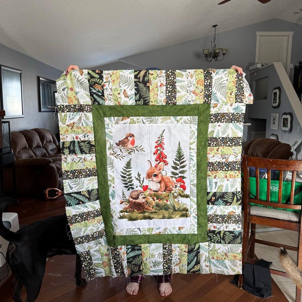 Woodland Animals Cotton Fabric Panels, Forest Animals Fabric Panel ...