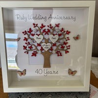 Ruby Wedding Anniversary Frame, Wedding Gift, Personalised, 40th ...