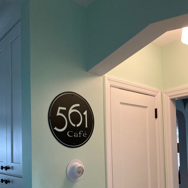 Personalized Round Address Metal Sign - Modern Address Signs - Etsy