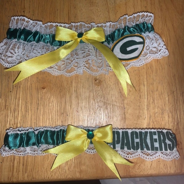Green Bay Packers Inspired Wedding Garter Belt W/ White Lace Toss or ...