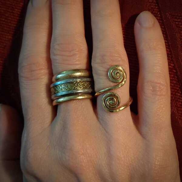 Solid Brass Ring, Hand Hammered Brass Ring, Textured Ring, Minimalist ...