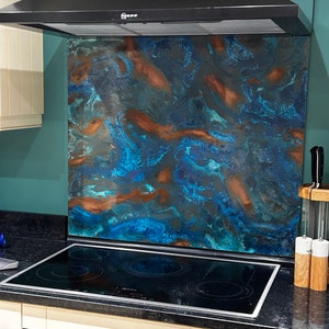 Copper Splashback Weathered Patina Backsplash - Etsy UK