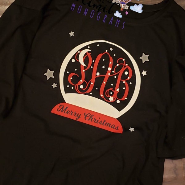 Christmas Globe Monogram Svg,holiday Monogram Svg, Christmas Decals ...