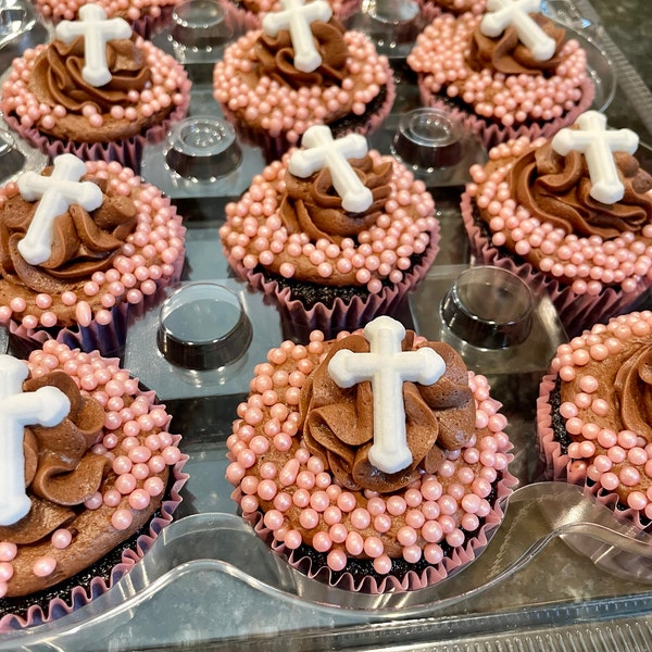 WHITE CROSS Edible Sugar Decorations - 12 or 24 Pieces - for Easter ...