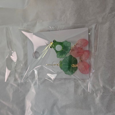 Frog on Lily Pad Earrings, Frog and Floral Petals Lovely Drop Earrings ...