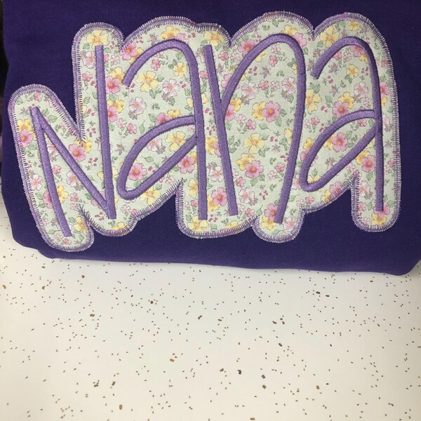 Chenille Yarn Script Font Applique Embroidery Seven Sizes 2, 3, 4, 5, 6 ...