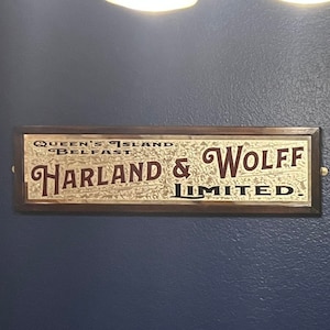 Vintage Style Reverse Painted and Glue Chipped Glass Sign Displaying ...