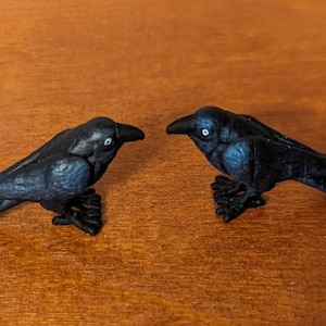 Miniature Raven 1:12 Scale Mini Black Birds Sized for Horror Diorama ...
