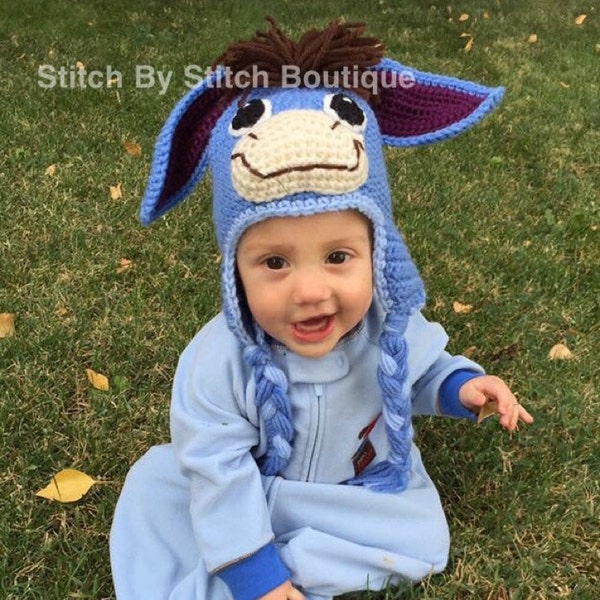 CROCHET PATTERN Funky Donkey Hat With Tail - Etsy Canada
