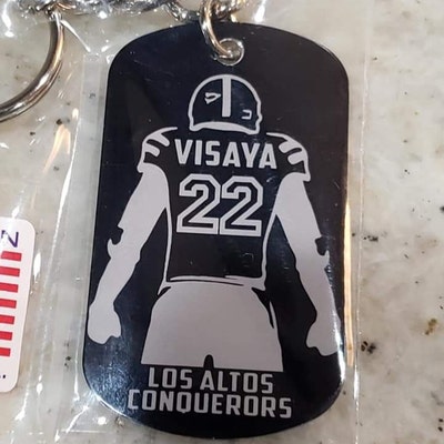 Football Player Gift Dog Tag Keychain With Player's Prayer Super Tough ...