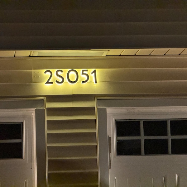 Custom Modern Solar House Numbers ,personalized Illuminated Address ...