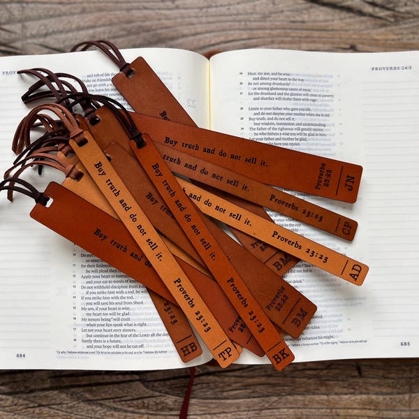 Leather Bible Bookmark Personalized Christian Gifts for Men Husband ...