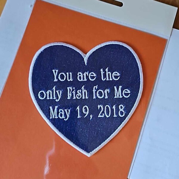 Custom Heart Text Patch, Custom Embroidered Patch, Embroidered Heart ...