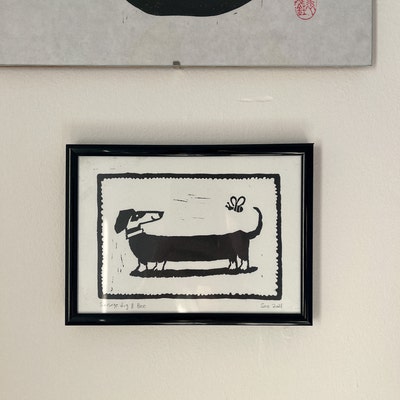 Moonlight Field Linocut Print, Night Field With Moon and Stars Print ...