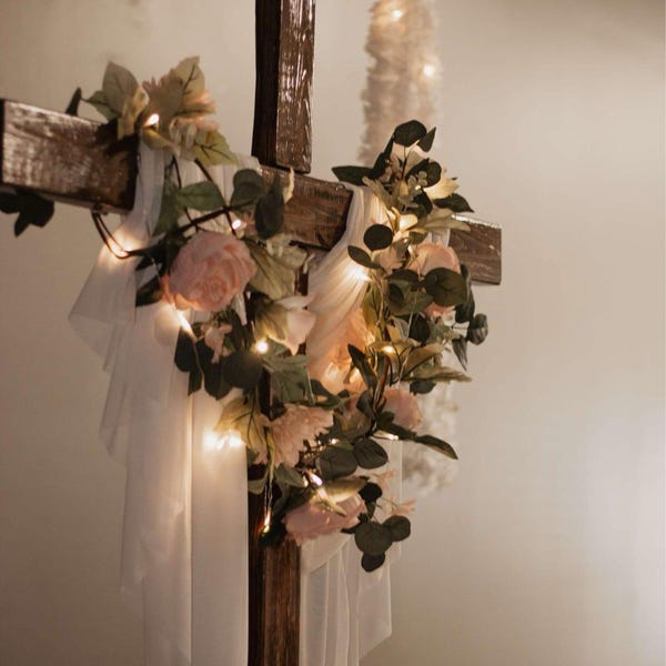 Large Rustic Wooden Cross, Ideal for Wedding Ceremony Backdrop ...