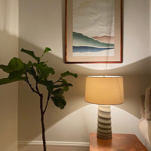 Ceramic Table Lamp | Rib Top Bottle | Fieldmouse | 2C - Etsy