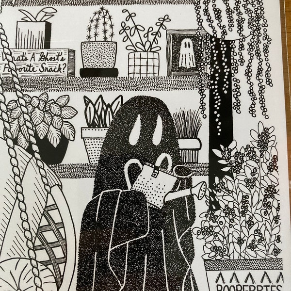 Mushroom Forest "little Black Ghost Print" - Etsy