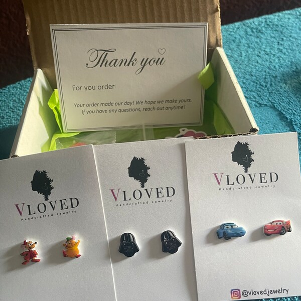 Jaq & Gus Inspired Stud Earrings, Inspired Earrings, Disney Necklace ...