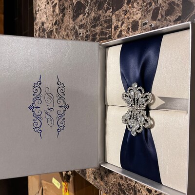 Silk Hardcover Folio Invitation, Wedding Invitation Box Wedding ...