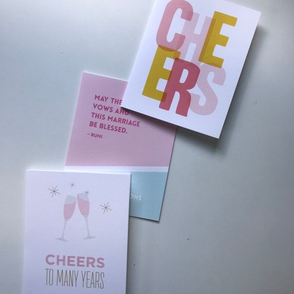 Modern Thank You Card Colorful Typographic Thank You Notes Bright ...