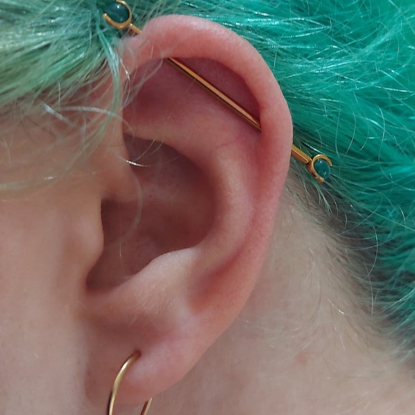 Real Jade 12g 14g Titanium Internally Threaded Claw Nipple Bar Rings ...