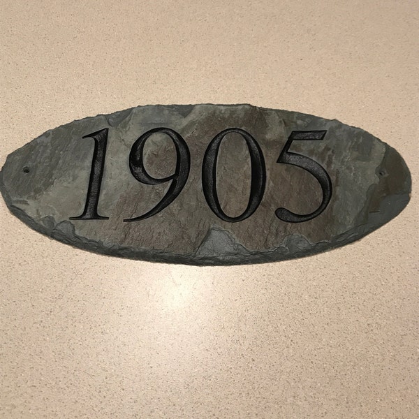 CARVED SLATE Address Plaque /sign / Stone / Marker / House / Number ...