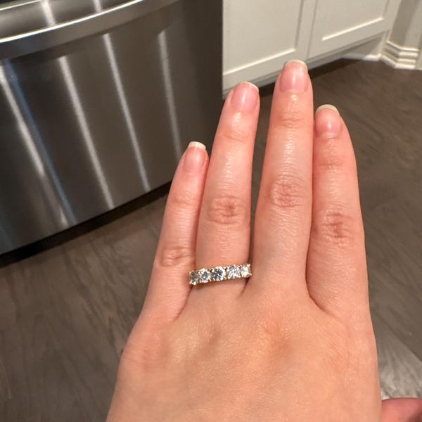 1 Ct Diamond Ring, 14K Gold 5 Stone Diamond Ring, Lab Grown Diamond ...