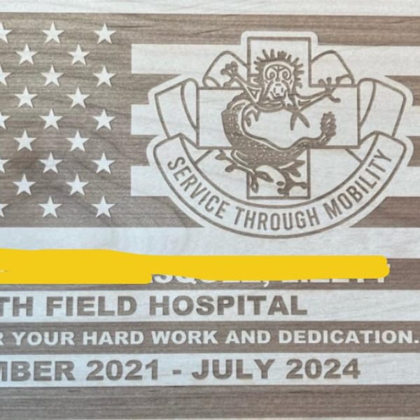 Custom Military Flag Plaque - Personalized Wood Flag With Engraved ...