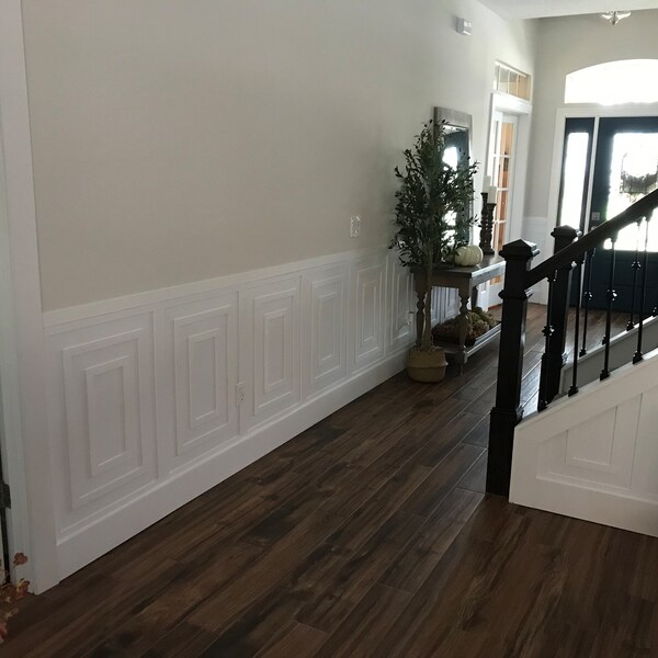 Geometric Accent Wall Paneling, 3D Wall Panels, Wainscot Border ...