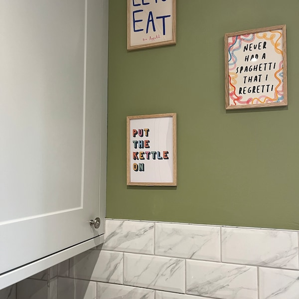 Let's Eat Print, Kitchen Wall Art, Abstract Print, Bon Appetit Print ...