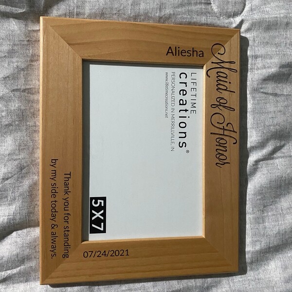 Personalized Maid of Honor Picture Frame by Lifetime Creations ...