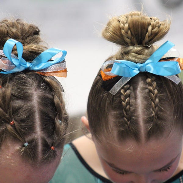 Royal Blue White Competition Hair Streamers, Gymnastics Ribbons - Etsy