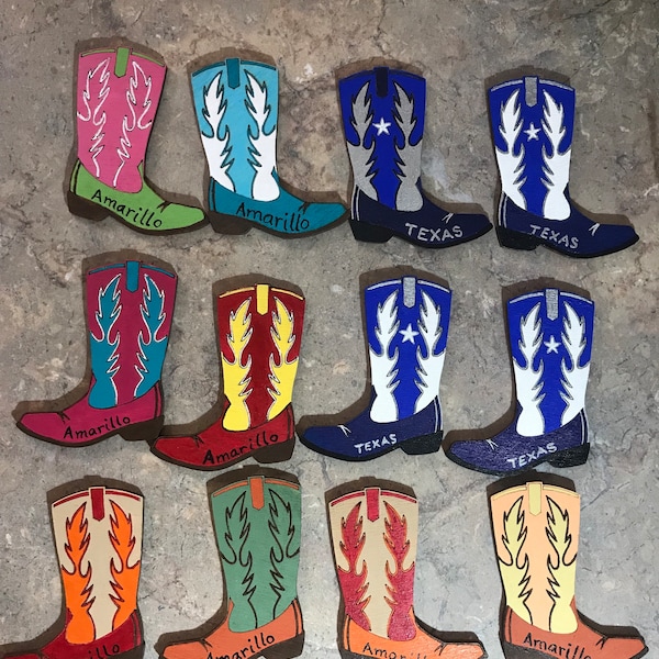 Cowboy Boot - Laser Cut Unfinished Wood Cutout Craft Shapes - Etsy