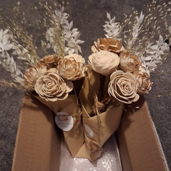 Wood Flowers, Sola Wood Flowers, 5th Anniversary Gift, Sola Bouquet ...