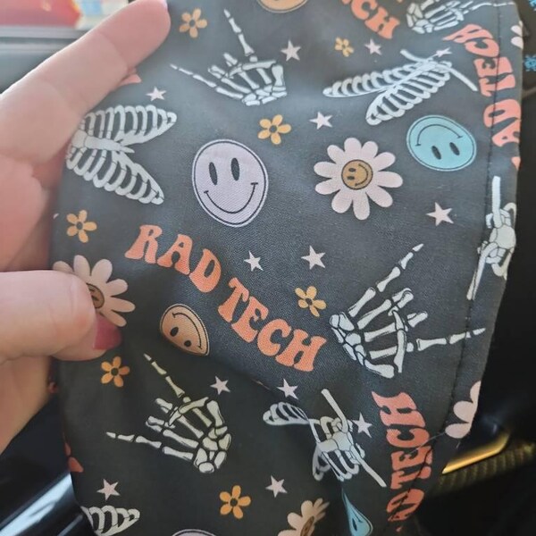 Rad Tech Scrub Hat| Radiology- X-ray Scrub Cap | Satin Lined Option ...