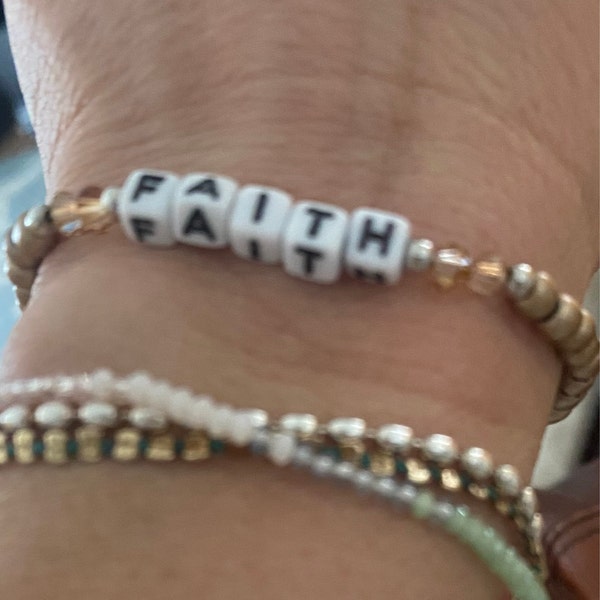 Custom Word Bracelet - Personalized Word Bracelet - Letter Bead ...