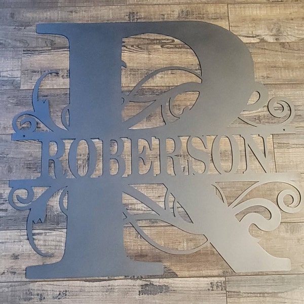 Personalized Metal Last Name Sign | Monogram Wall Decor - Etsy