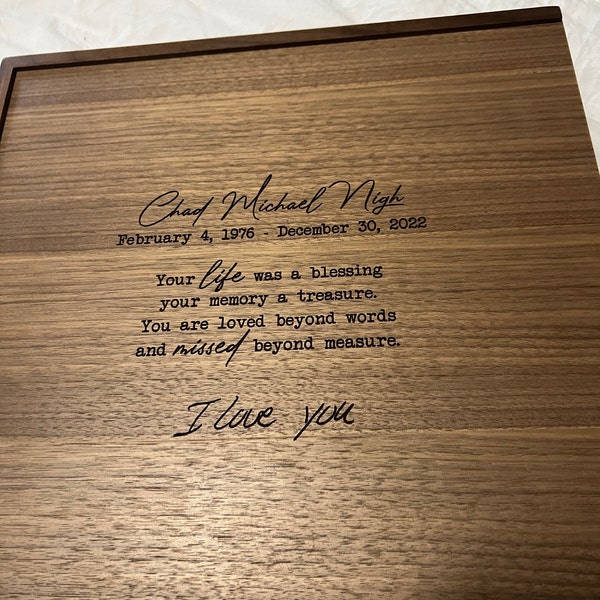 Engraved Wood Anniversary Gift Box - Custom Gift Box Fill With Letters ...