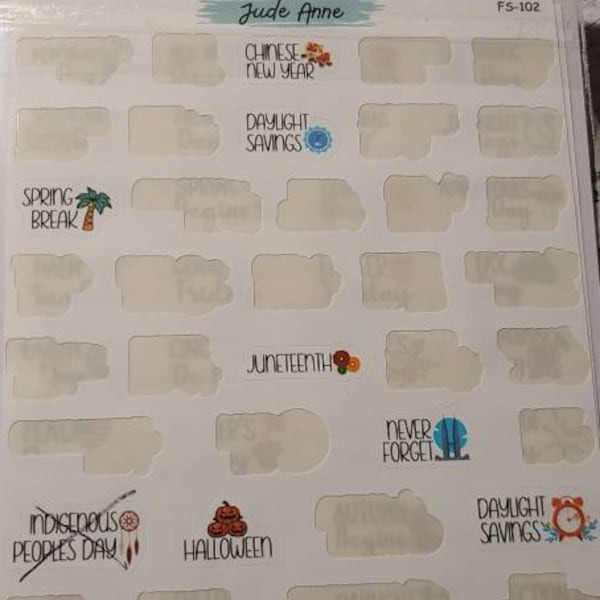 NEW Holiday Planner Stickers, Cute Holiday Icon, Calendar, U.S ...