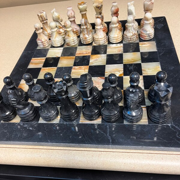 Large Marble Chess Set Chess Set Handmade Artistic Board Game Marble ...
