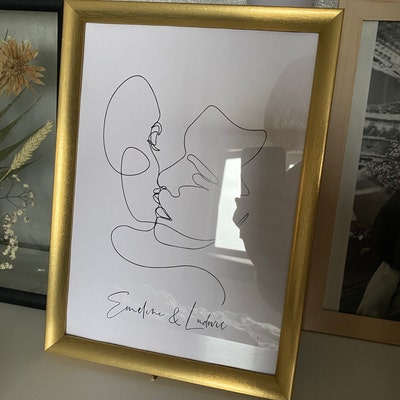 Intertwined Hands Poster and Calligraphic Couple's First Names or Love ...